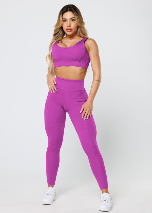 Calça Legging Joy em Suplex de Poliamida Roxo