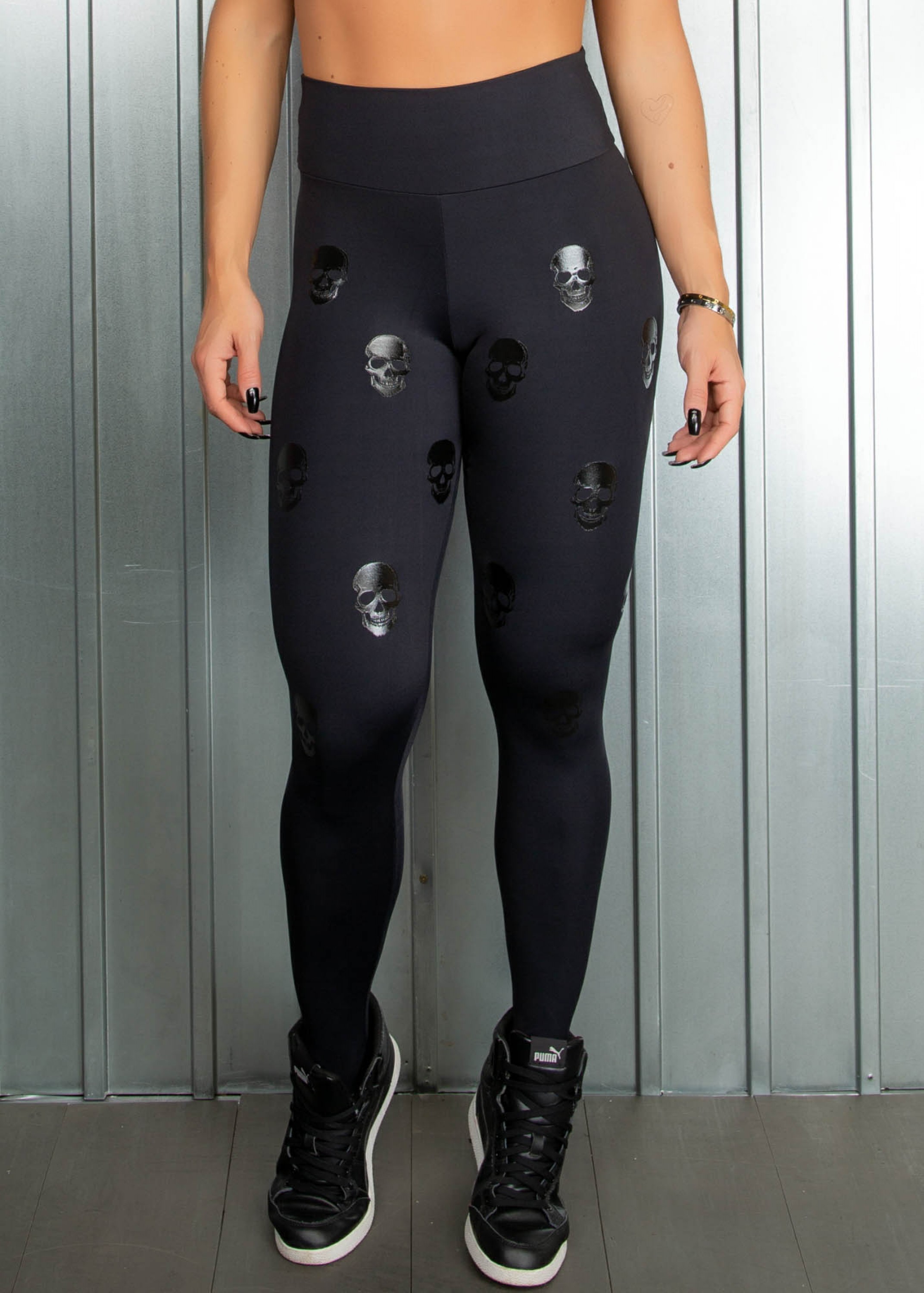 Calça Legging Fitness Glow Em Suplex De Poliamida Preta